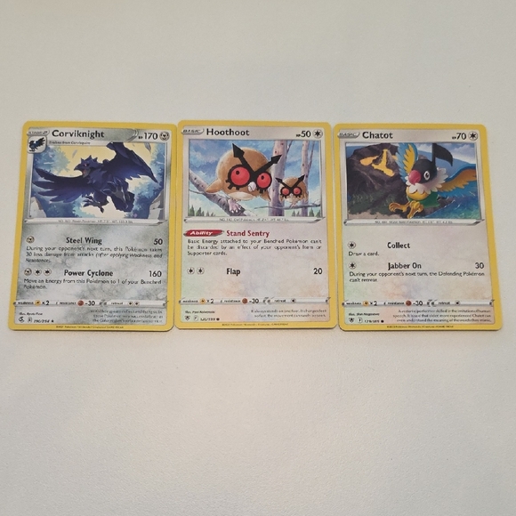 Pokemon | Toys | Pokemon Trading Cards Corviknight Hoothoot Chatot With ...